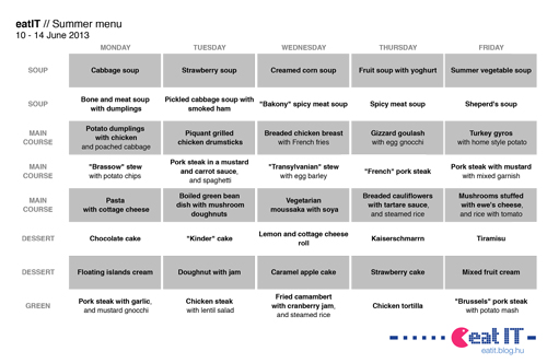 Heti menü 0610-0614 - eat IT